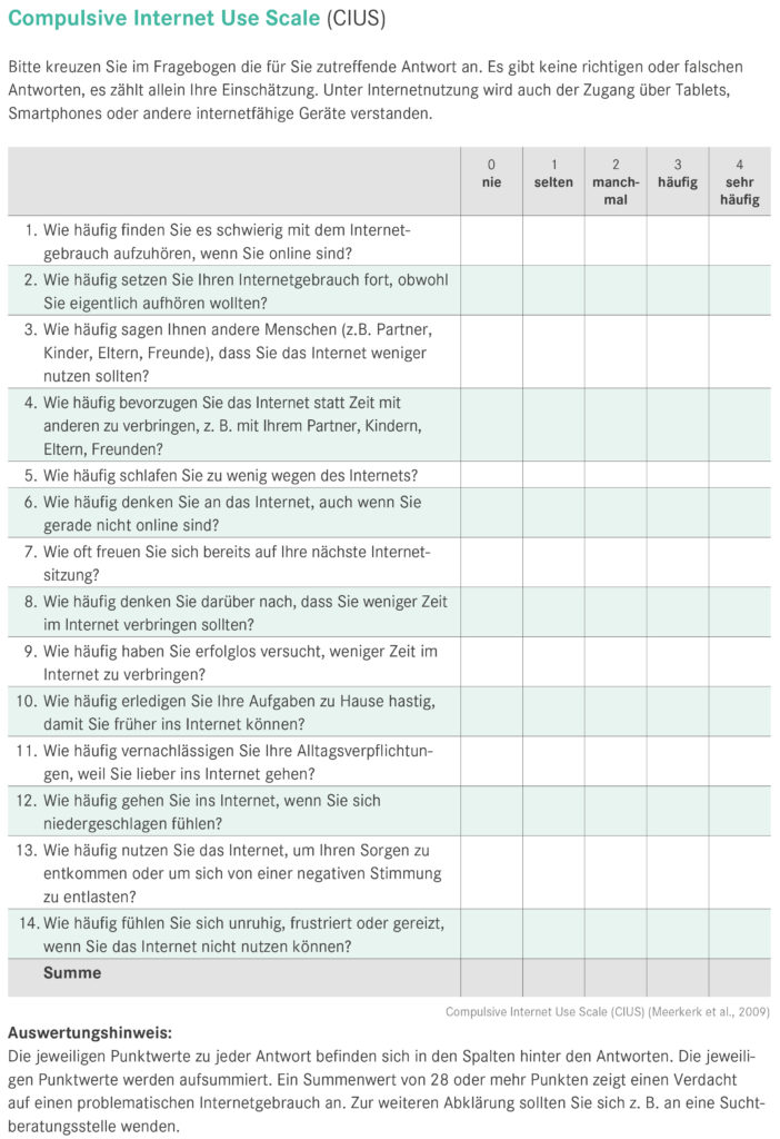 CIUS-Fragebogen - MedienFasten